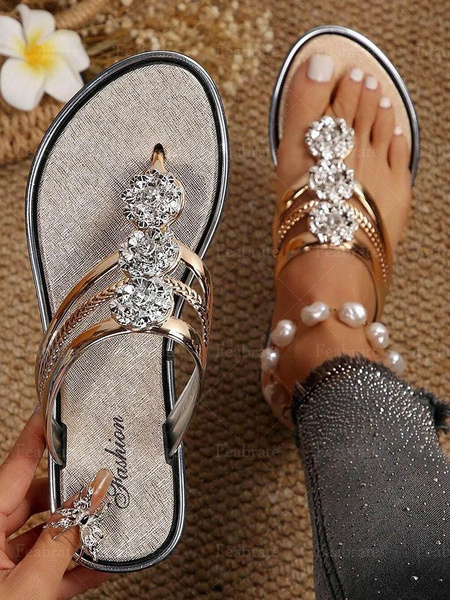 Шлепанцы Женский Feabrate, размер 37 Каучук Однослойная подошва R (средняя) Без застёжки Стразы ...