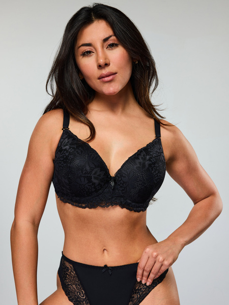 Бюстгальтер Женский Gukio с модифицируемыми лямками, на косточках, размер 80C черный Полиамид ...