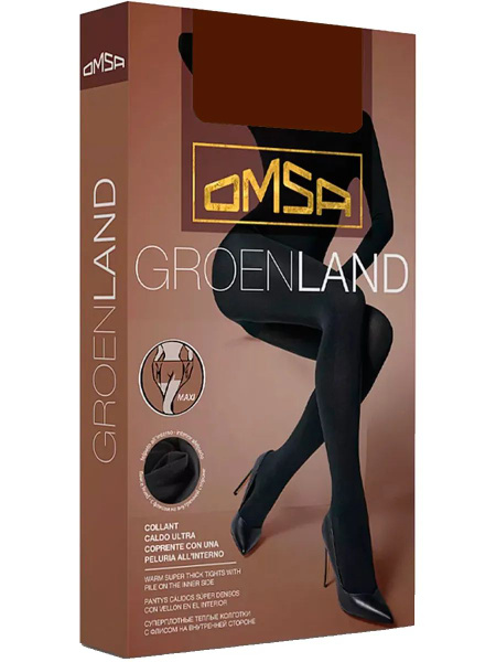 Колготки Женский Omsa, размер 5 темно-коричневый Полиэфир, Эластан 250 ден Китай Зима Однотонный ...