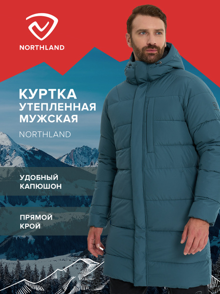 Пуховик Мужской Northland зеленый Полиэстер, размер 48 Демисезон Полиэстер Китай купить c ...