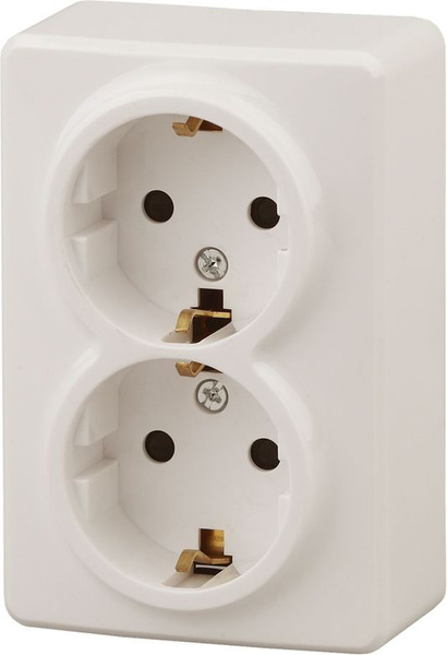11-2206-02 Эра Эксперт Розетка 2х2P+E Schuko со шторками, 16A-250В, ОУ ...