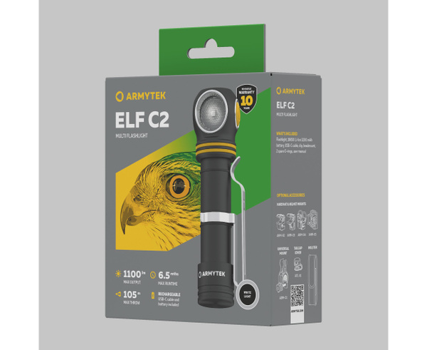 Armytek Elf C2 USB-C фонарь налобный аккумуляторный светодиодный с ...