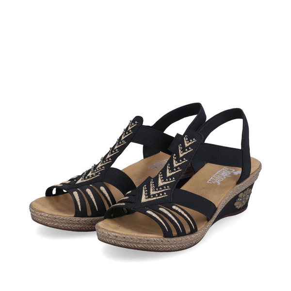 Босоножки Женский Rieker Искусственная кожа, размер 39 Мягкая стелька G Лето Швейцария Без ...