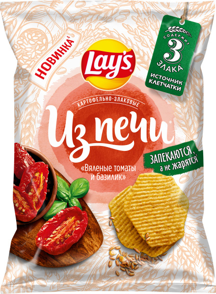 Чипсы картофельно-злаковые LAY'S Из печи, вяленые томаты и базилик, 81г купить на OZON по низкой ...