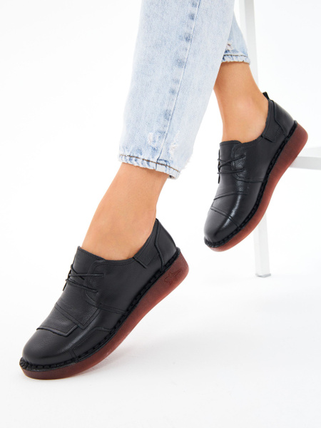 Туфли Женский Covani Натуральная кожа, размер 41 Без каблука 8 монки Россия Шнурки Анатомическая ...