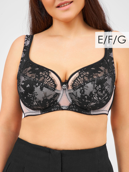 Бюстгальтер Женский Finikin мягкая чашка на каркасе, полудублированная чашка, размер 100F черный ...