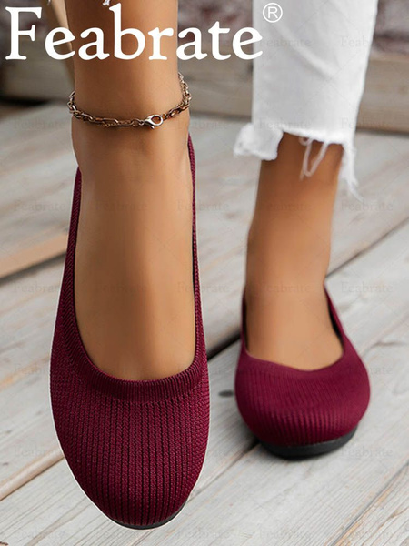 Лоферы Женский Feabrate умеренный красный, размер 36 Без каблука На любой сезон Без застёжки ...