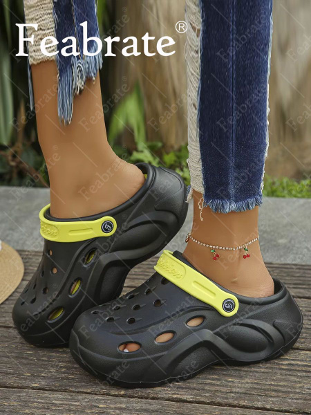 Сабо Женский Feabrate EVA, размер 36, 37 Круглый нос, Водоотталкивающая пропитка Стандартный ...