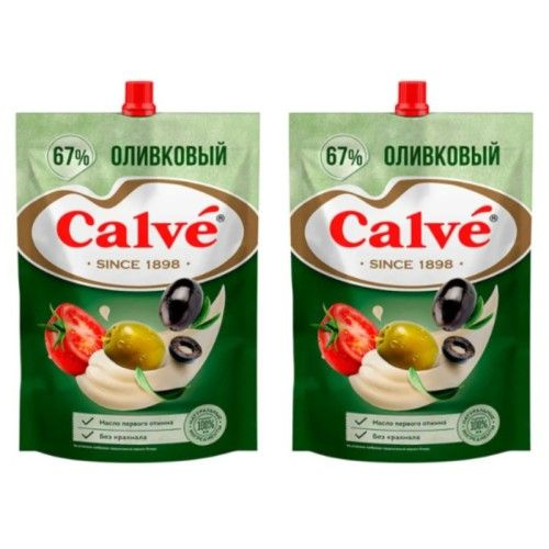 Calve Майонез Оливковый 67%, 400 г, 2шт купить на OZON по низкой цене (1869429484)