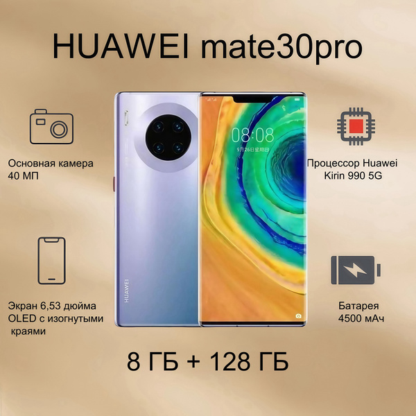 Смартфон HUAWEI mate30pro 4G 128 ГБ 8 ГБ Серебряный 2 SIM купить c доставкой на OZON по низкой ...