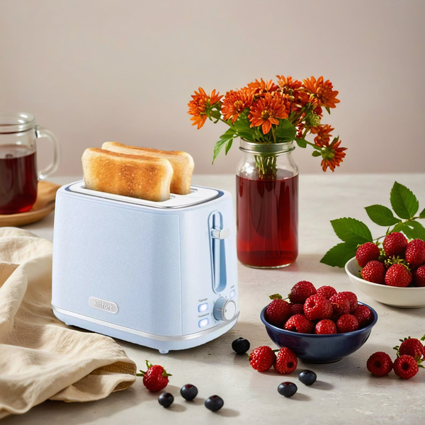 Тостер Тостер для хлеба с поддоном 930 Вт тостов - 2, голубой, белый купить на OZON по низкой ...