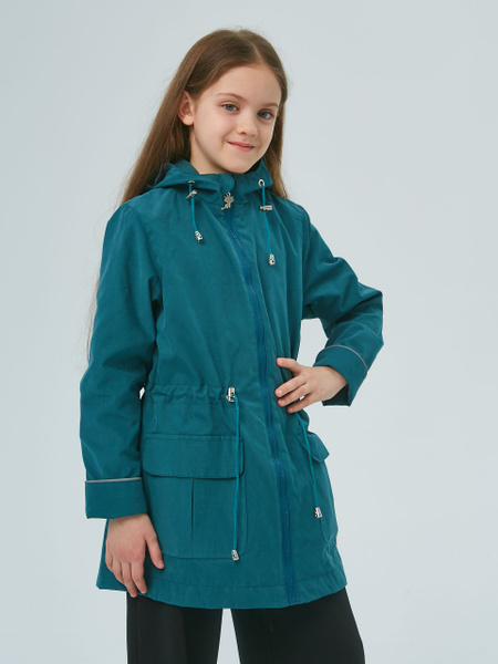 Ветровка Девочки Tina Alanova Капюшон, Карманы изумрудный Мембранные ...