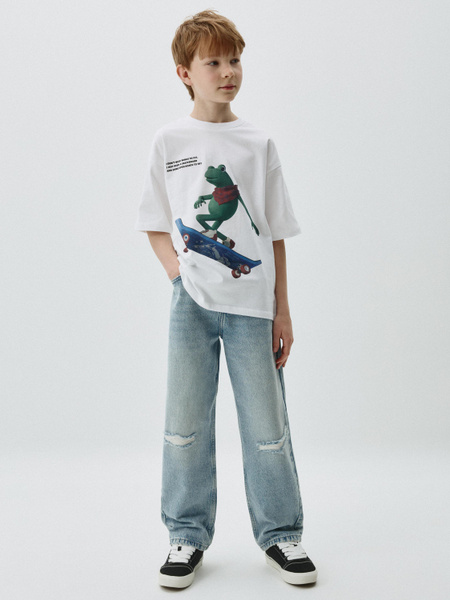 Джинсы Мальчики SELA голубой, размер 164 Бангладеш На любой сезон Повседневный купить c ...