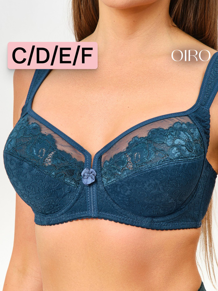 Бюстгальтер Женский OIRO мягкая чашка на каркасе, на косточках, размер 100C изумрудный ...