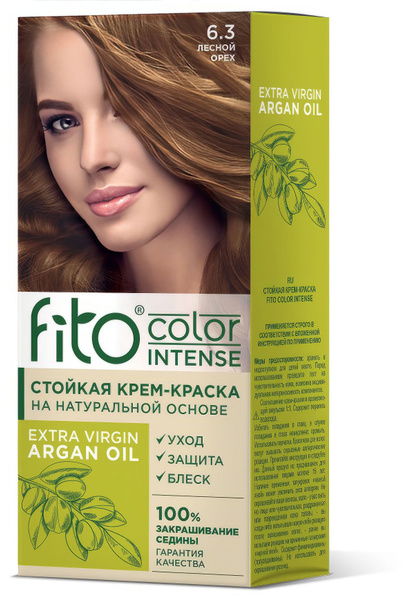 Крем-краска Fito Косметик Fito color intense 6.3 лесной орех для волос, 115 мл купить на OZON по ...