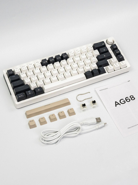 Клавиатура AG68, Русская раскладка, светло-серый купить на OZON по ...