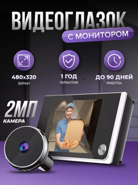 Видеоглазок Otwen QW-4_ВИДЕОГЛАЗ_24, 1280x720 купить c доставкой на ...