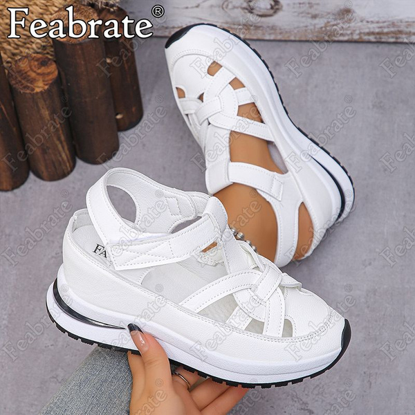 Сандалии Женский Feabrate, размер 37 Резина, Искусственные материалы Круглый нос, Маломерит R ...