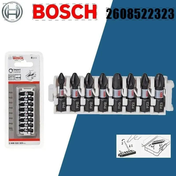 Набор ударных бит Bosch Impact Control 50 мм PH2, 8шт (2608522330 ...