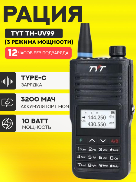 Радиостанция TYT MD-UV390 DMR АЕS Type-C, 200 каналов купить c доставкой на OZON по низкой цене ...