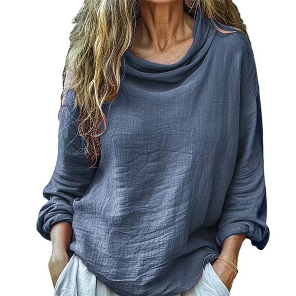 Лонгслив Женский HXD синий, размер 52 Хлопок Повседневный купить c доставкой на OZON по низкой ...