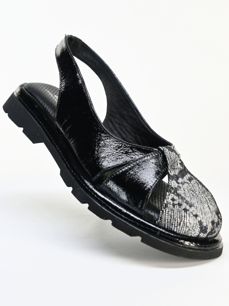 Босоножки Женский Ascalini Без каблука Кожа натуральная лакированная, размер 39 8 Лето Россия ...