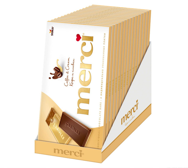 Шоколад МЕРСИ Кофе и Сливки 15 шт. по 100 гр., MERCI Coffee & Cream ...