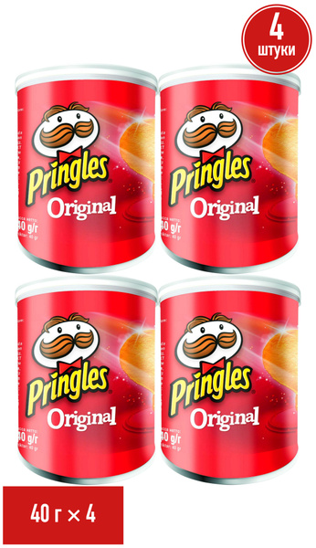 Чипсы картофельные Pringles 40 г, набор: 4 штуки купить на OZON по низкой цене (2071686911)
