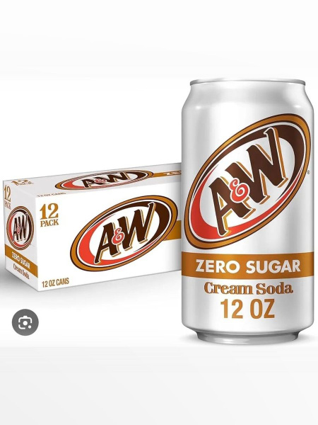 Газированный напиток A&W Root Beer Cream Soda Zero Suqar 12 шт по 355 ...
