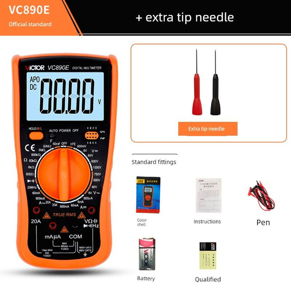 Цифровой мультиметр VC890E (Официальный стандарт + игла с наконечником ...