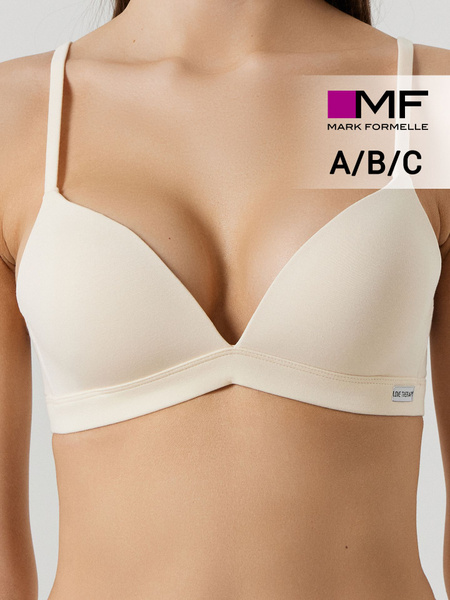 Бюстгальтер Женский Mark Formelle без косточек, размер 75B бежевый Кулирная гладь Повседневный ...