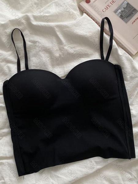 Топ Женский MOOCIE черный, размер 40, 42 Волокно Без рукавов Однотонный купить c доставкой на ...