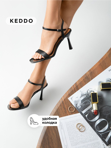 Босоножки Женский Keddo Шпилька Искусственная кожа, размер 38 6 Лето Великобритания Пряжка ...
