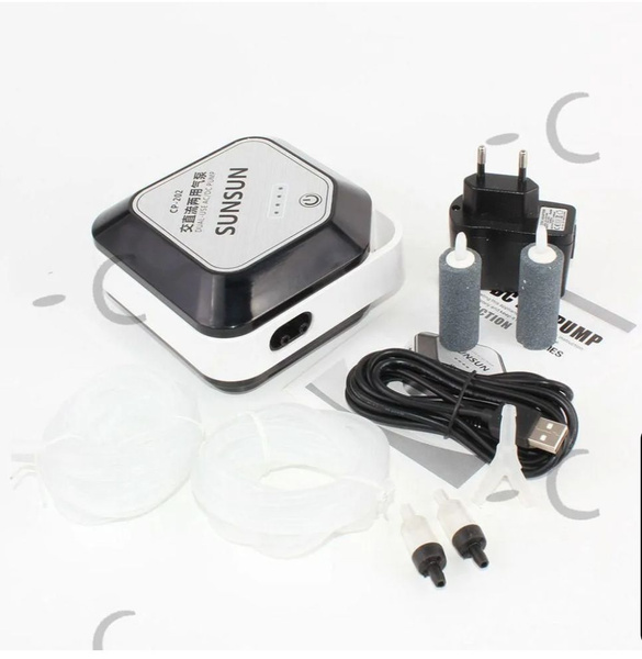 Компрессор с аккумулятором SunSun CP-202 для аквариумов (300 л/ч, 1,5 Вт.) купить на OZON по ...