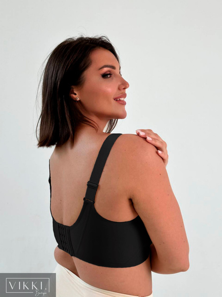 Бюстгальтер Женский без косточек, бесшовный, размер 90D, 90E глубокий черный, белый Нейлон ...