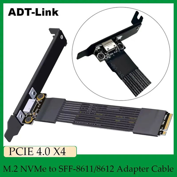 ADT-Link PCIE 4.0 x4 Gen4 M.2 NVMe к SFF-8611/8612 Адаптер Riser ...