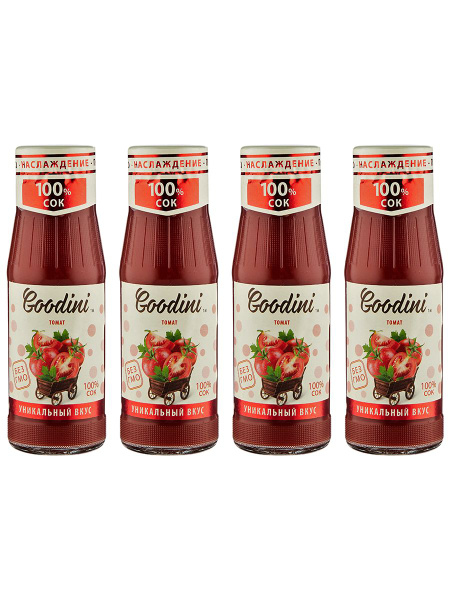 Сок Goodini томатный восстановленный с мякотью, 4 шт по 250 мл купить ...