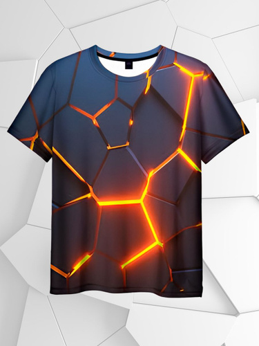5350 отзывов на Футболка Vsemayki 3D 3D ПЛИТЫ NEON STEEL НЕОНОВЫЕ ПЛИТЫ РАЗЛОМ от покупателей OZON