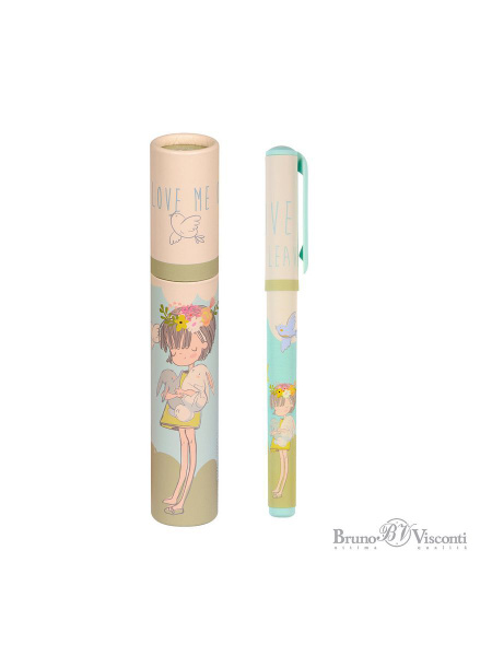 Ручка подарочная BrunoV isconti в футляре "Девочка и кролики"/бежевая ...