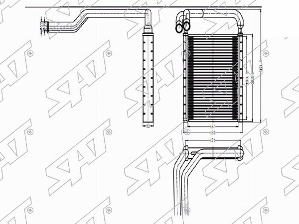 ST-HNS1-395-0 Радиатор отопителя салона HYUNDAI SOLARIS,KIA RIO 10 ...