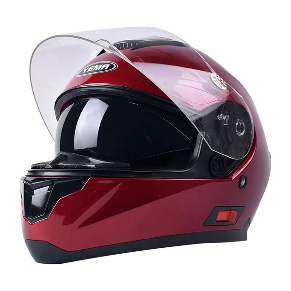 Шлем YEMA YM-831 Двойной визор, красный матовый S (55-56) - купить с ...