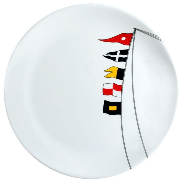 Тарелка плоская небьющаяся нескользящая "Regata", 25 см, 6 шт (10254482 ...
