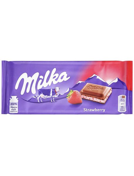 Шоколад Милка Strabwberry Chocolate,,Клубника с сливками,, 100 гр 5 шт ...