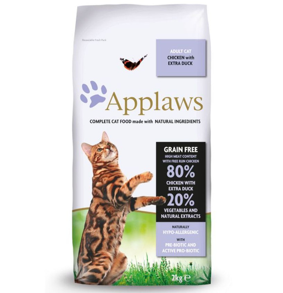 Корм сухой для кошек Applaws Adult 2 кг с курицей и уткой - купить с ...