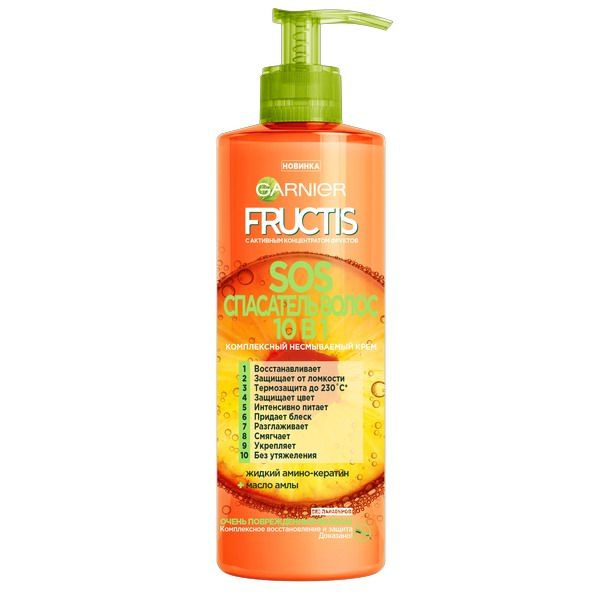 Несмываемый крем GARNIER Fructis SOS Спасатель волос 10 в 1 400мл ...