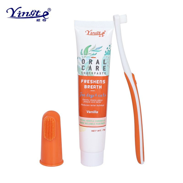 Набор зубной щетки Yingte для домашних собак и кошек с зубной пастой ...