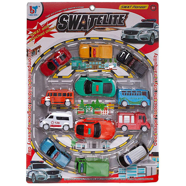 Игровой набор Junfa Городские службы 12шт инерционные пластмассовые - купить с доставкой по ...