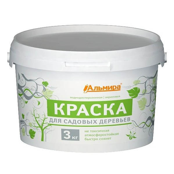 Краска Альмира для садовых деревьев 3 кг Быстросохнущая, Акриловая ...