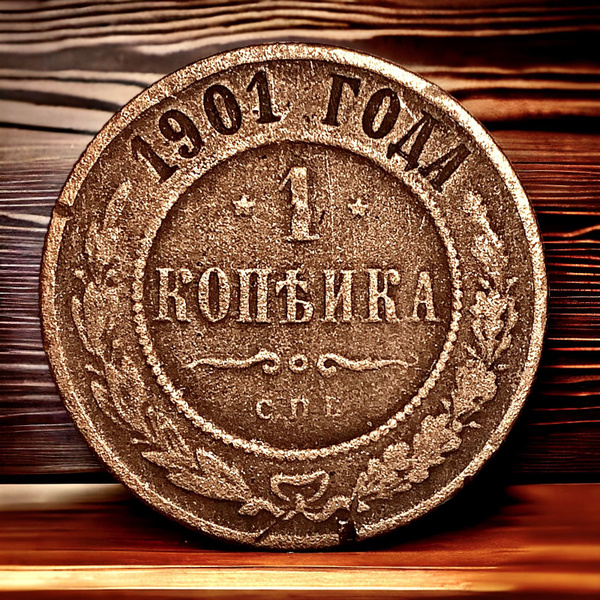 Монета Российской Империи 1 копейка 1901 года, СПБ. Николай II - купить в интернет-магазине OZON ...