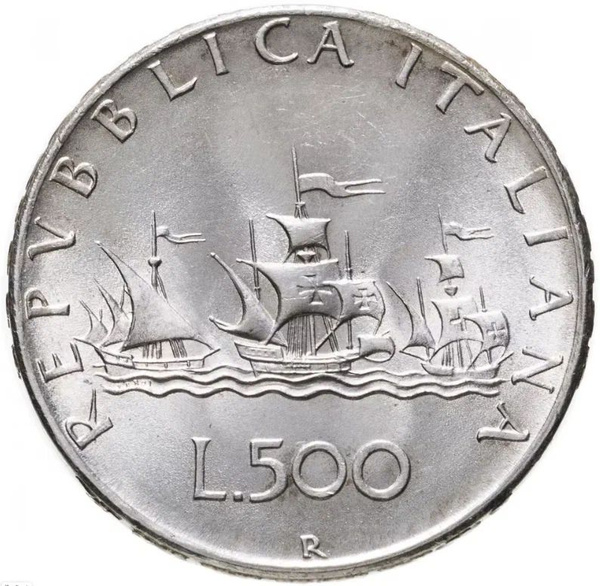 Монета 500 лир Италия, 1967 год "Каравеллы" - купить в интернет-магазине OZON с быстрой ...